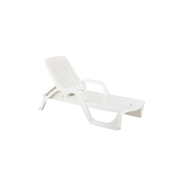 BICA STACKABLE SUNBED ZANZIBAR PLASTIC WHITE - Mr.Bricolage Cyprus