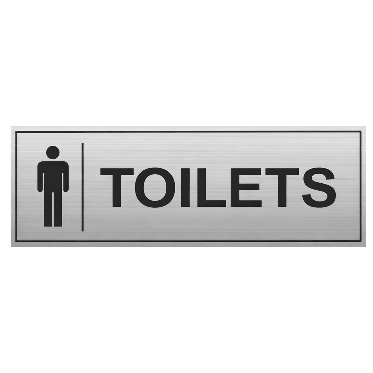 ALUMINUM SILVER SIGN 200X65X0.5MM 'TOILETS MAN' - Mr.Bricolage Cyprus