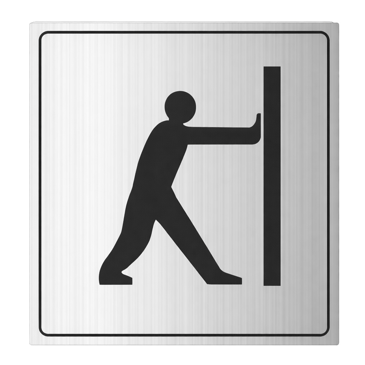 ALUMINUM SILVER SIGN 85X95X0.5MM 'PUSH' - Mr.Bricolage Cyprus