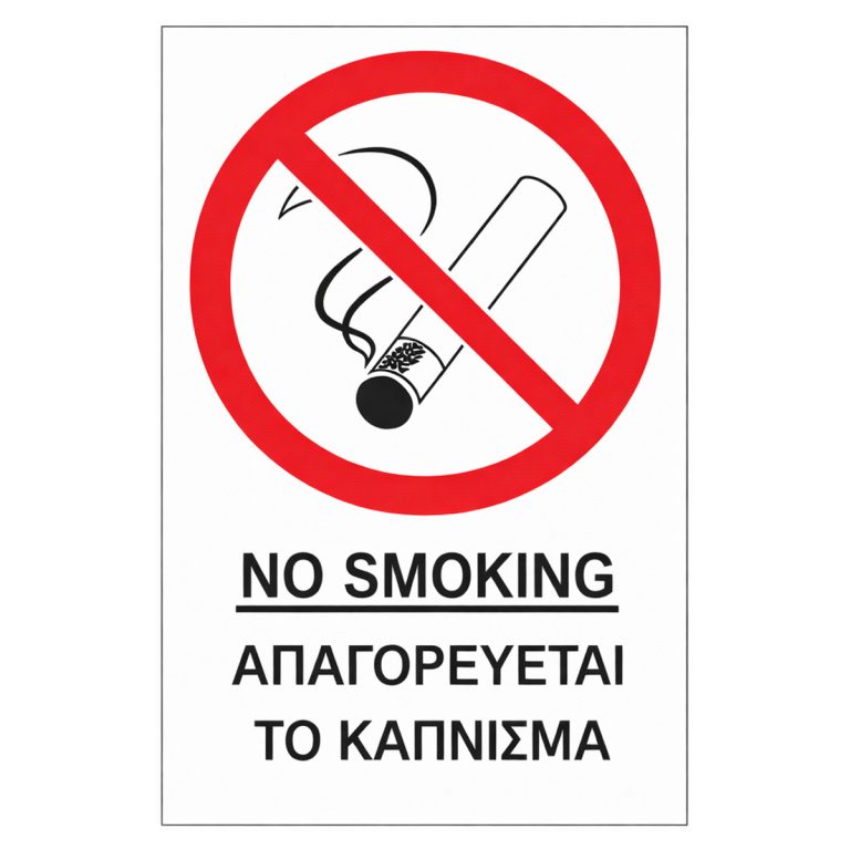 SIGN PVC 160X250MM 'NO SMOKING' - Mr.Bricolage Cyprus