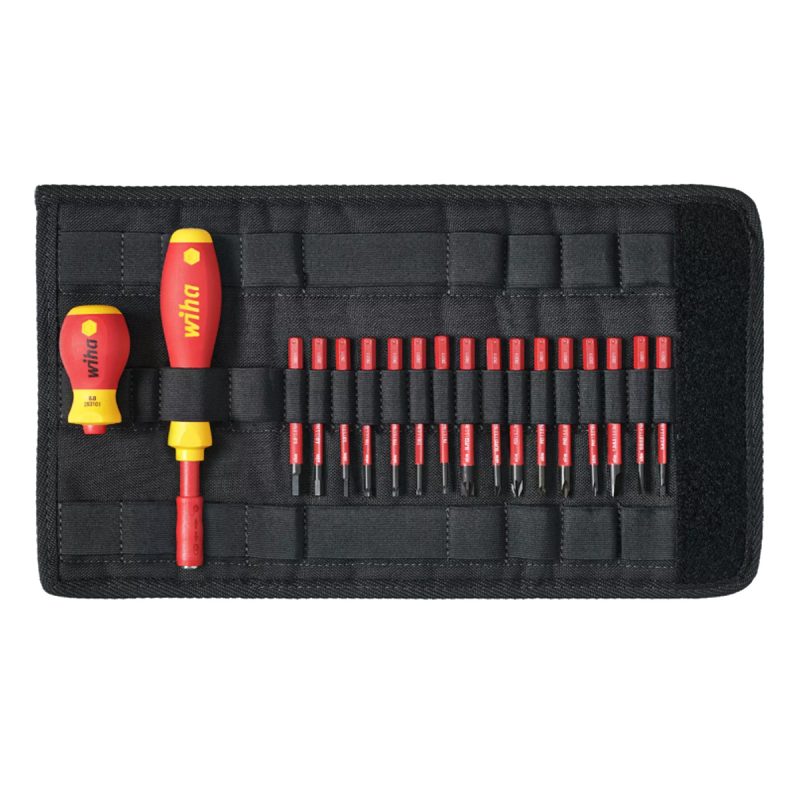 WIHA TOOLS ELECTRICIAN'S SCREWDRIVER SET AND BITS SLIMVARIO MIXED 19PCS ...