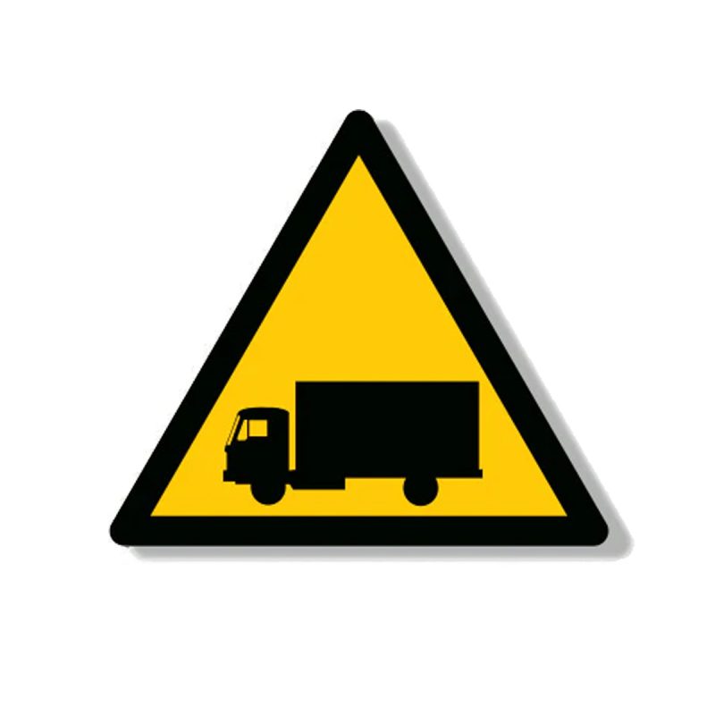 WARNING SIGN PVC 200MM "CAUTION TRUCKS CROSSING" - Mr.Bricolage Cyprus
